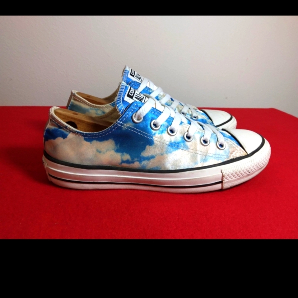 Converse Unisex All Star Satin Blue Sky White Clouds … - Gem